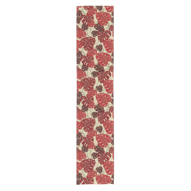 Cliff Hanger Hawaiian Monstera Leaf Short Table Runner | Zazzle