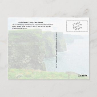 Cliffs of Moher, County Clare, Ireland Postcard | Zazzle