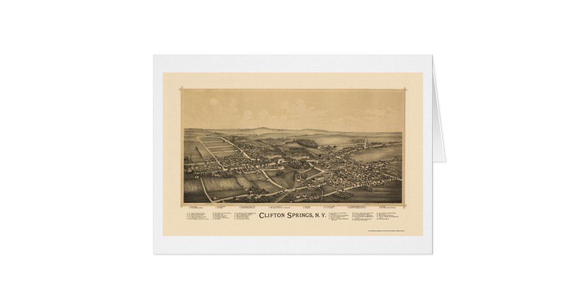 Clifton Springs, NY Panoramic Map - 1892 | Zazzle