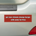 Climate Change Burger Vegetarian / Vegan Bumper St Bumper Sticker | Zazzle