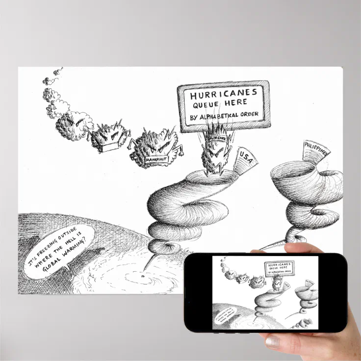 Climate Change Cartoon Poster | Zazzle