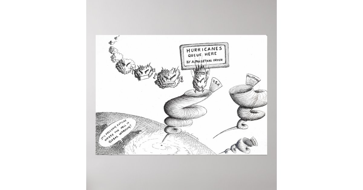 Climate Change Cartoon Poster | Zazzle