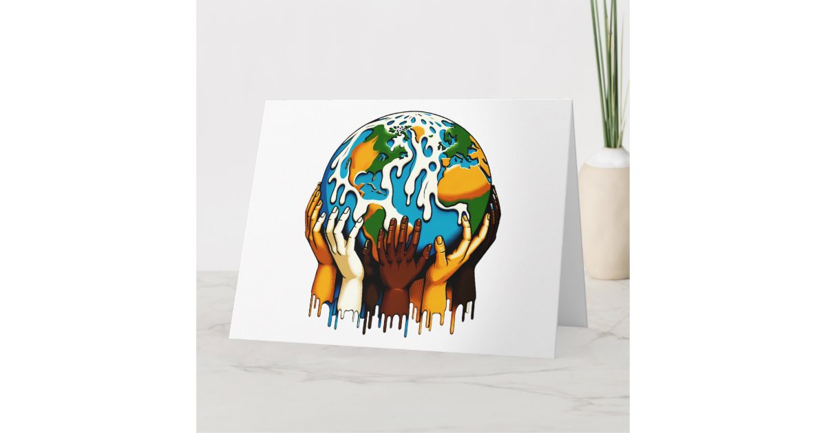 Climate Change Global Unity Earth Design Card | Zazzle