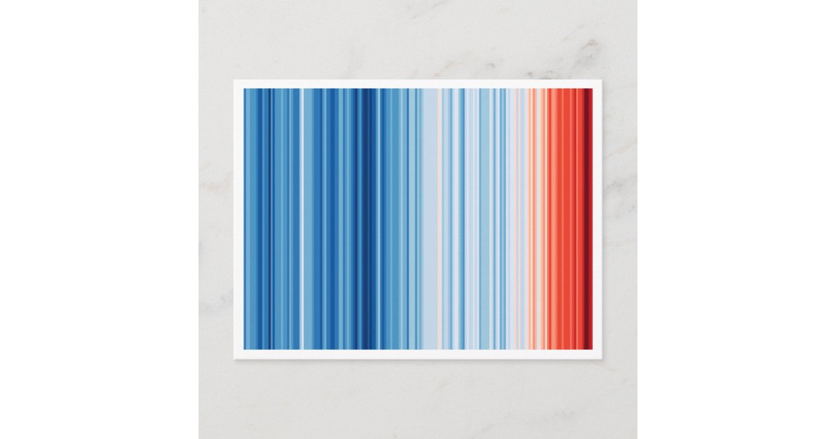 Climate Change Global Warming Stripes Sea Level Postcard | Zazzle