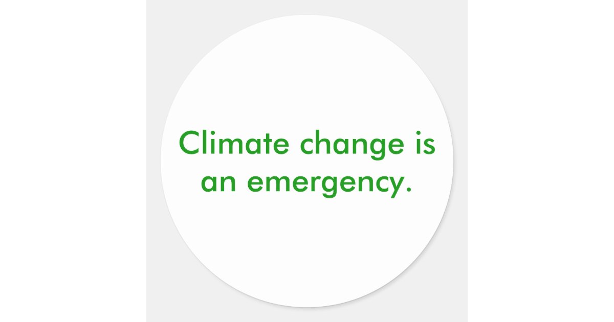 Climate change is an emergency classic round sticker | Zazzle
