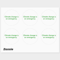 Climate change is an emergency classic round sticker | Zazzle