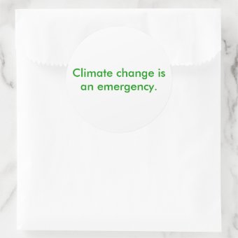 Climate change is an emergency classic round sticker | Zazzle
