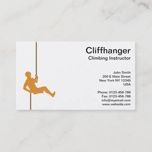 Climbing Instructor on Robe Business Card | Zazzle
