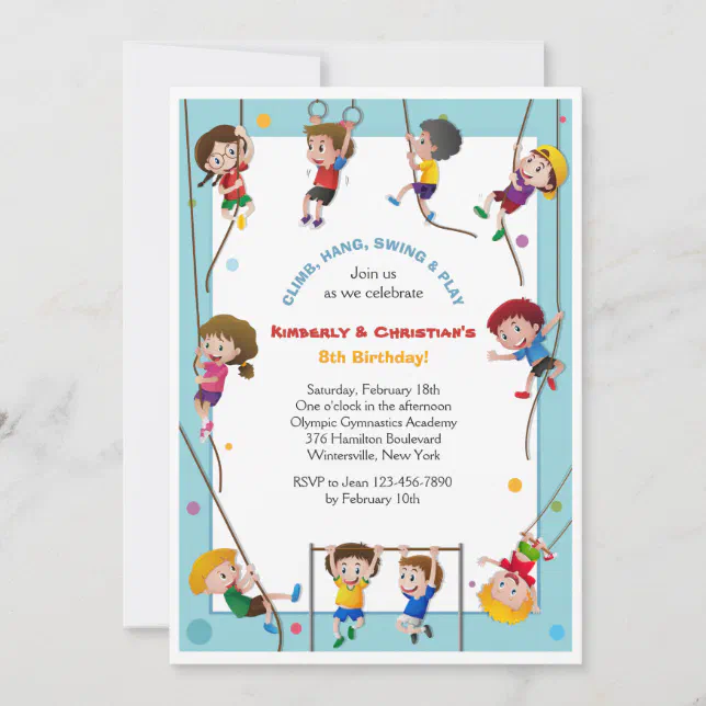 Climbing Kids Invitation | Zazzle