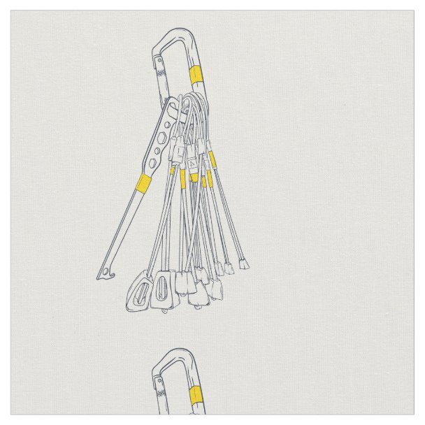 Rock Climbing Wires and Carabiner Fabric | Zazzle