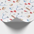 Clinic Doctor and Nurse Medical Tools Birthday Wrapping Paper | Zazzle