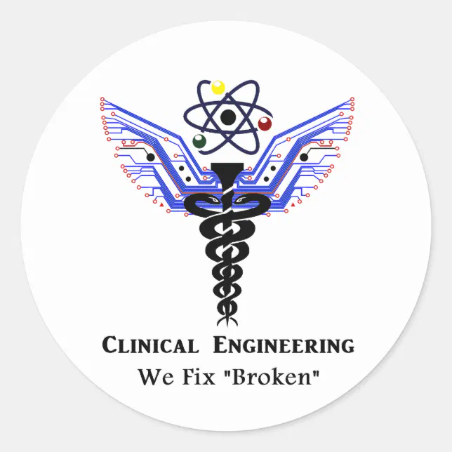 Clinical Engineering Logo Classic Round Sticker | Zazzle