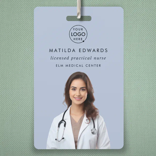 Clinical Medical Hospital Staff Employee ID Name Badge | Zazzle
