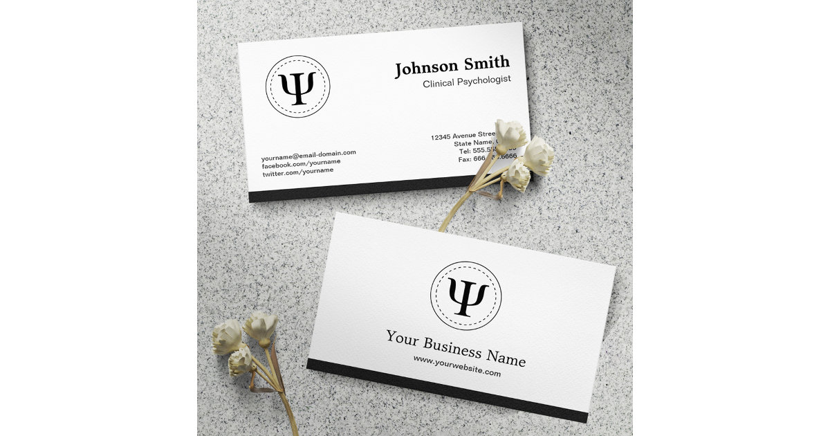Clinical Psychologist - Psychology Psi Symbol Business Card | Zazzle