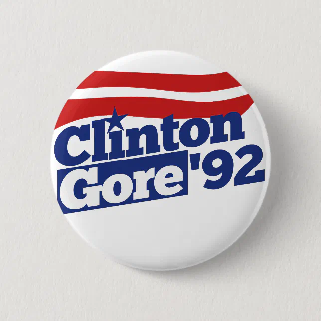 Clinton Gore 92 retro politics Button | Zazzle