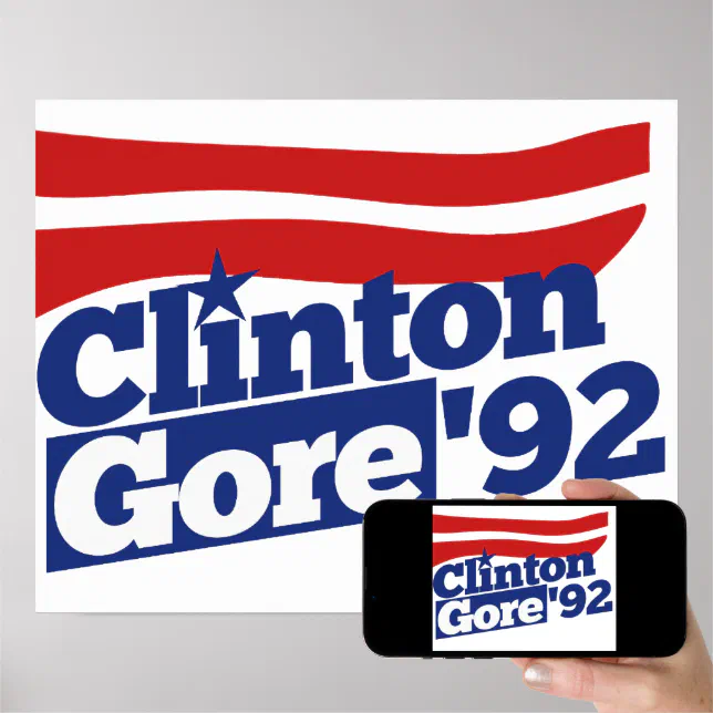 Clinton Gore 92 retro politics Poster | Zazzle