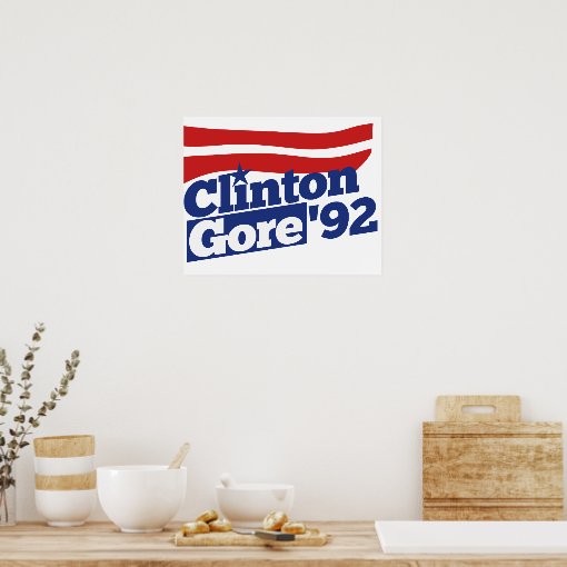 Clinton Gore 92 retro politics Poster | Zazzle