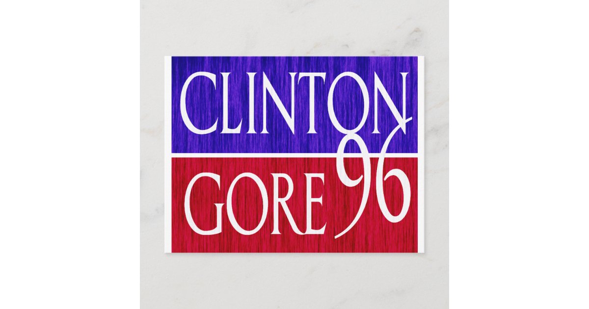 Clinton Gore 96 Distressed Design Postcard | Zazzle.com