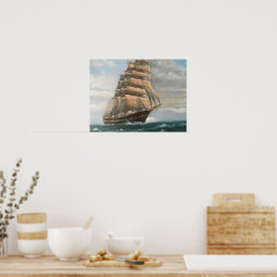 Clipper Ship Poster | Zazzle