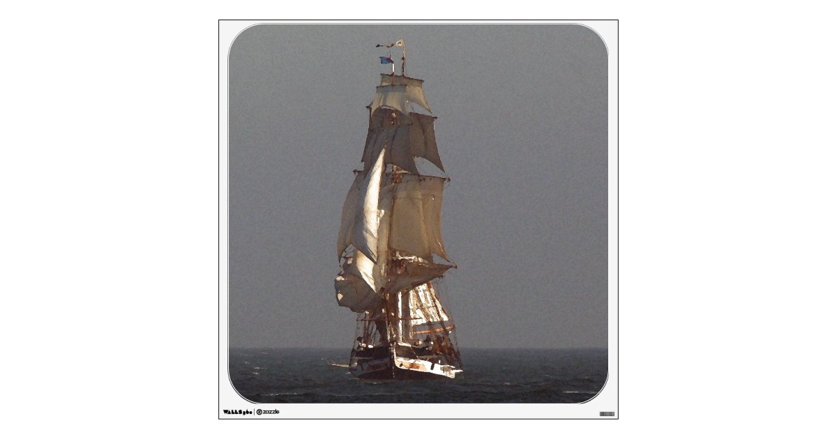 Clipper Ship Wall Decal | Zazzle