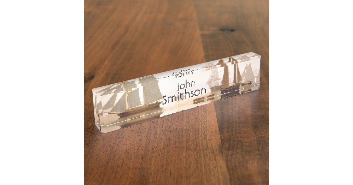 Clipper Ships Yacht Boats Ocean Sea Name Plate | Zazzle