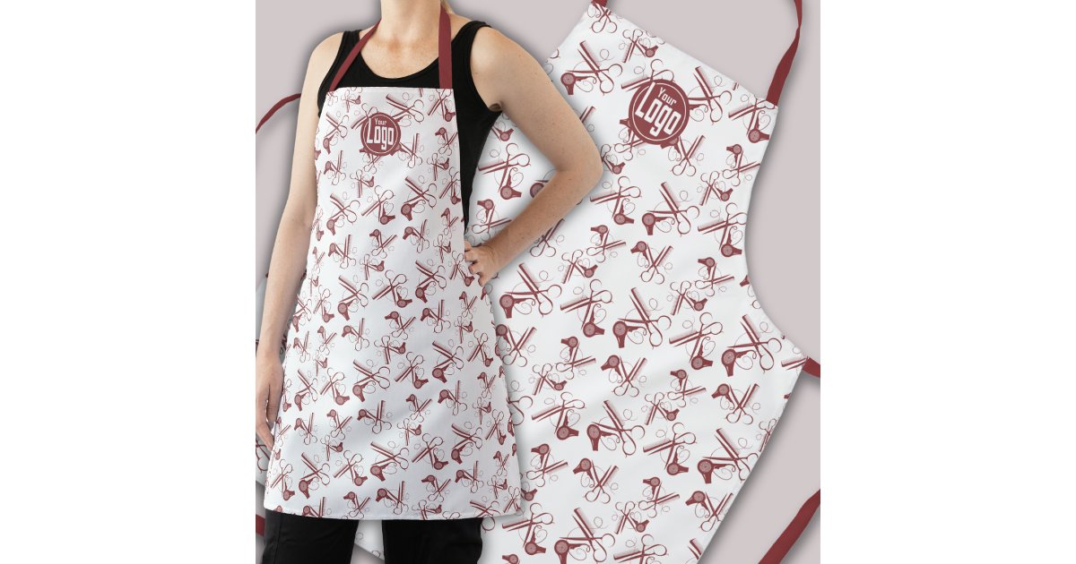 Clippers Comb Blower Pattern Logo Hair Salon Apron | Zazzle
