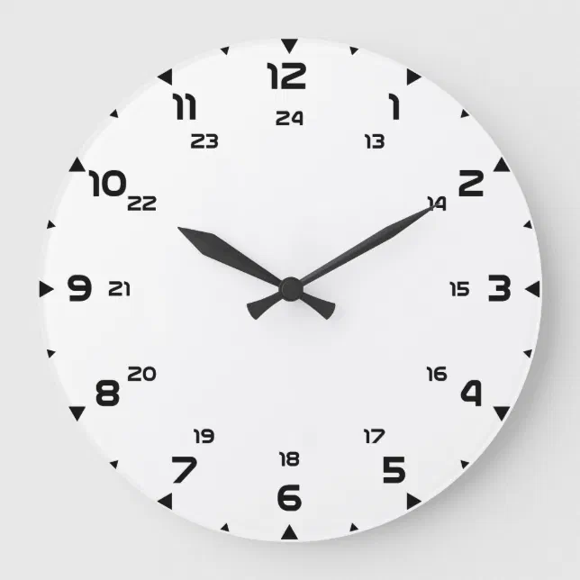 Clock 24h template create your own wall clock-face | Zazzle