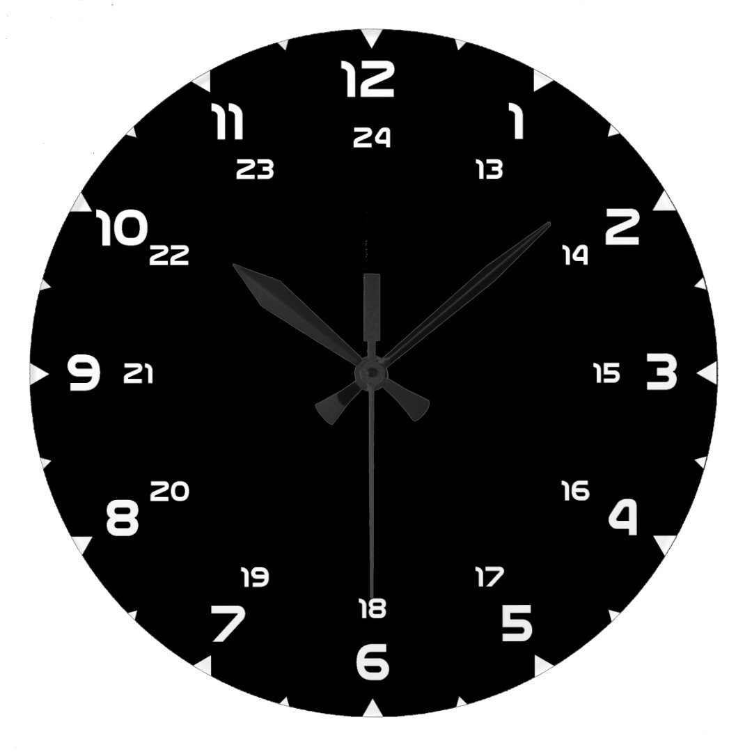 Clock 24h template create your own wall clock-face | Zazzle