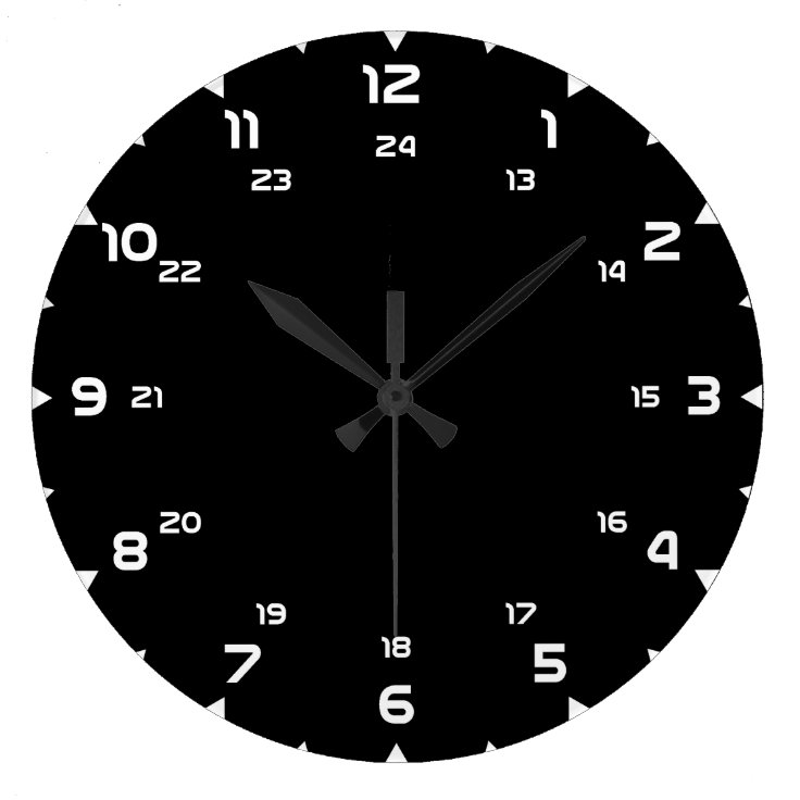 Clock 24h template create your own wall clock-face | Zazzle