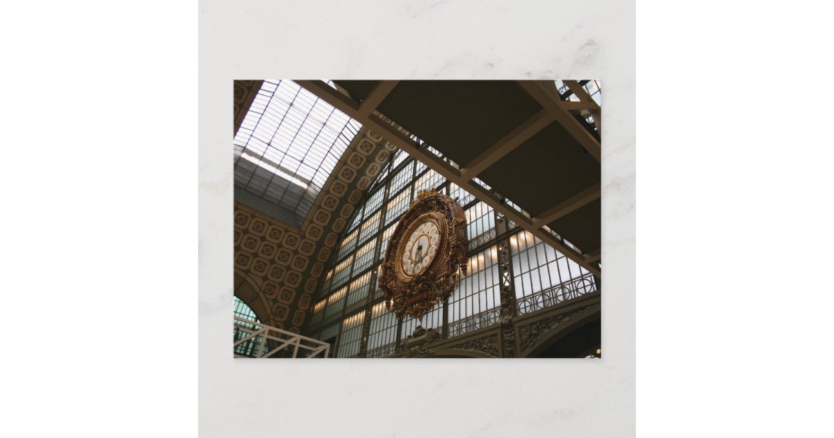 Clock at Great Hall Announcement Postcard | Zazzle