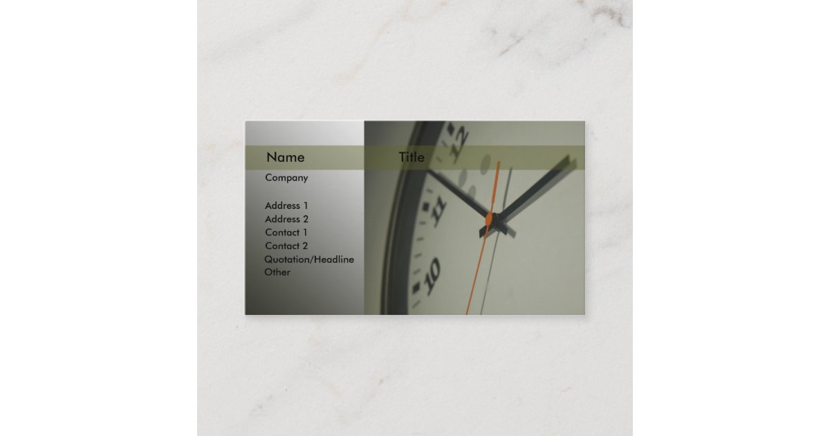 Clock Business Card | Zazzle