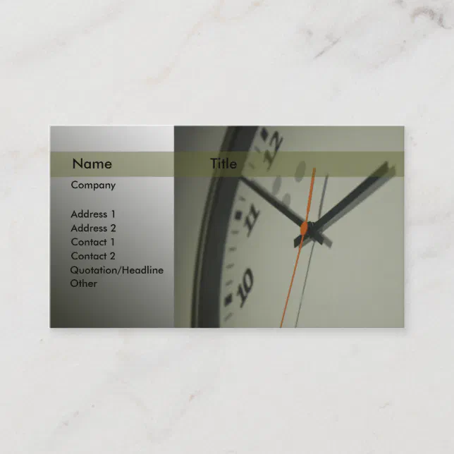 Clock Business Card | Zazzle