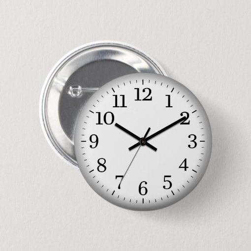 Clock Button | Zazzle