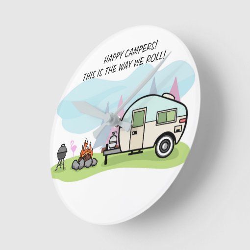 CLOCK CAMPERS CAMPGROUND DECORATION | Zazzle