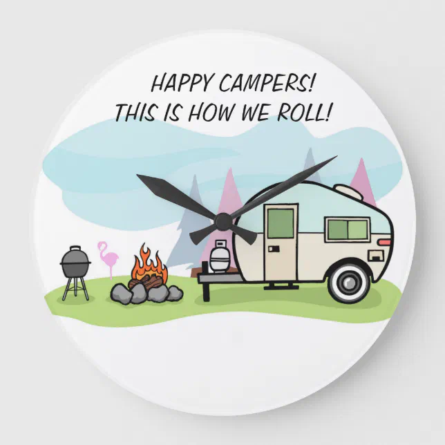 CLOCK CAMPERS CAMPGROUND DECORATION | Zazzle