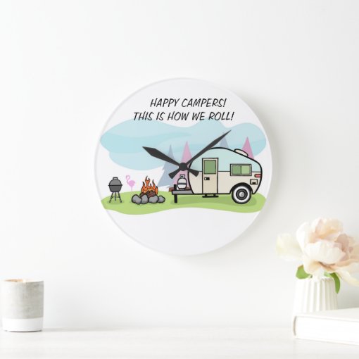 CLOCK CAMPERS CAMPGROUND DECORATION | Zazzle