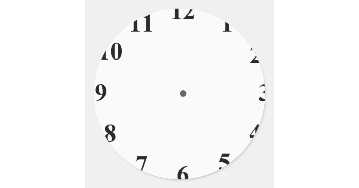 Clock Face Classic Round Sticker | Zazzle