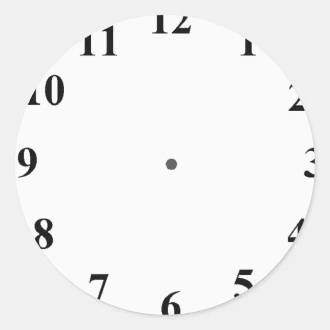 Clock Face Classic Round Sticker | Zazzle