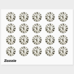 Clock Face Classic Round Sticker | Zazzle