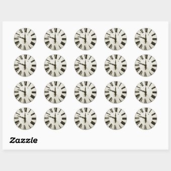 Clock Face Classic Round Sticker | Zazzle