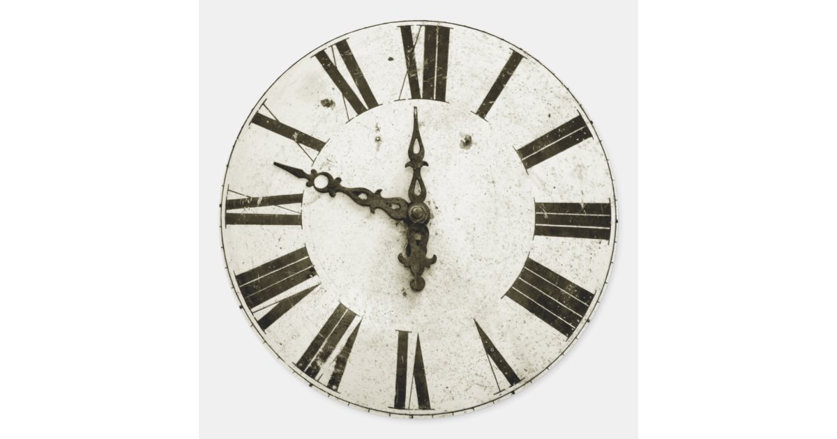 Clock Face Classic Round Sticker | Zazzle