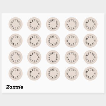 CLOCK FACE CLASSIC ROUND STICKER | Zazzle