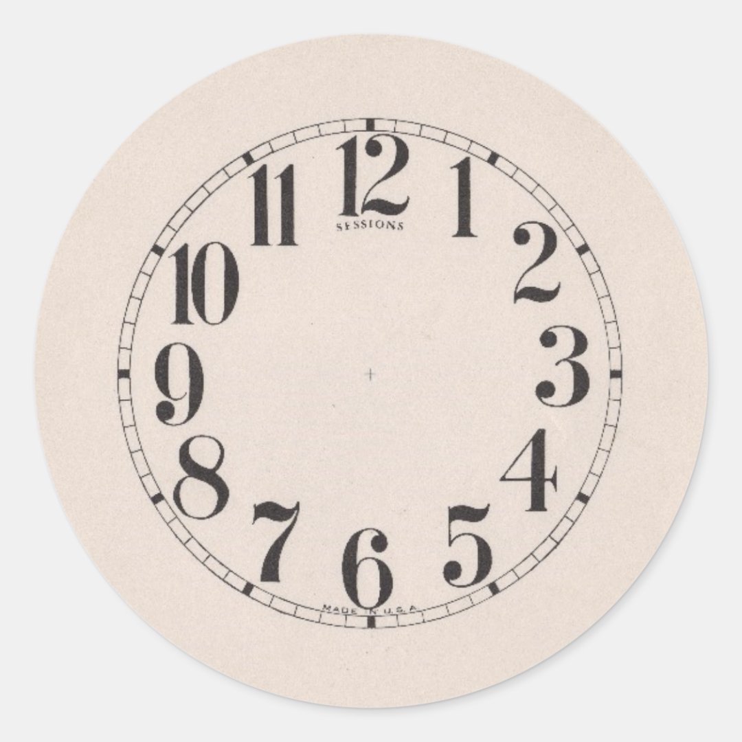 CLOCK FACE CLASSIC ROUND STICKER | Zazzle
