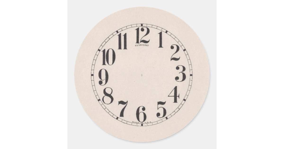 CLOCK FACE CLASSIC ROUND STICKER | Zazzle