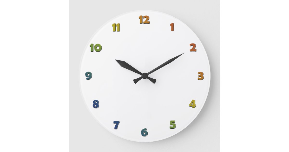 Clock Face Numbers - Raimbow metalic | Zazzle