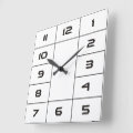 Clock Face Squares & Numbers - black | Zazzle