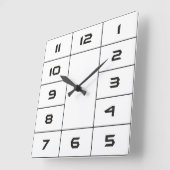 Clock Face Squares & Numbers - black | Zazzle