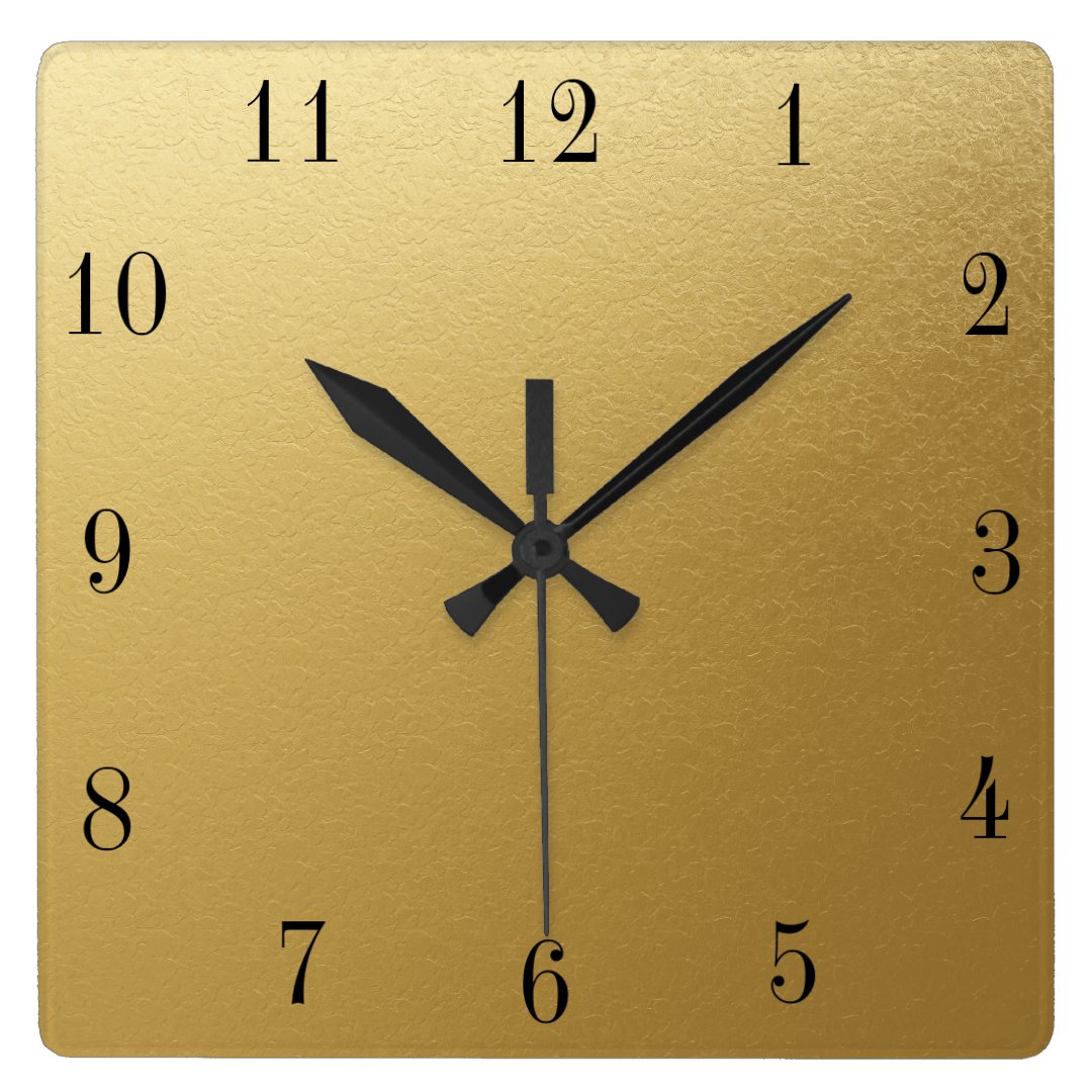 Clock Face Template Industrial Roman Font Golden | Zazzle