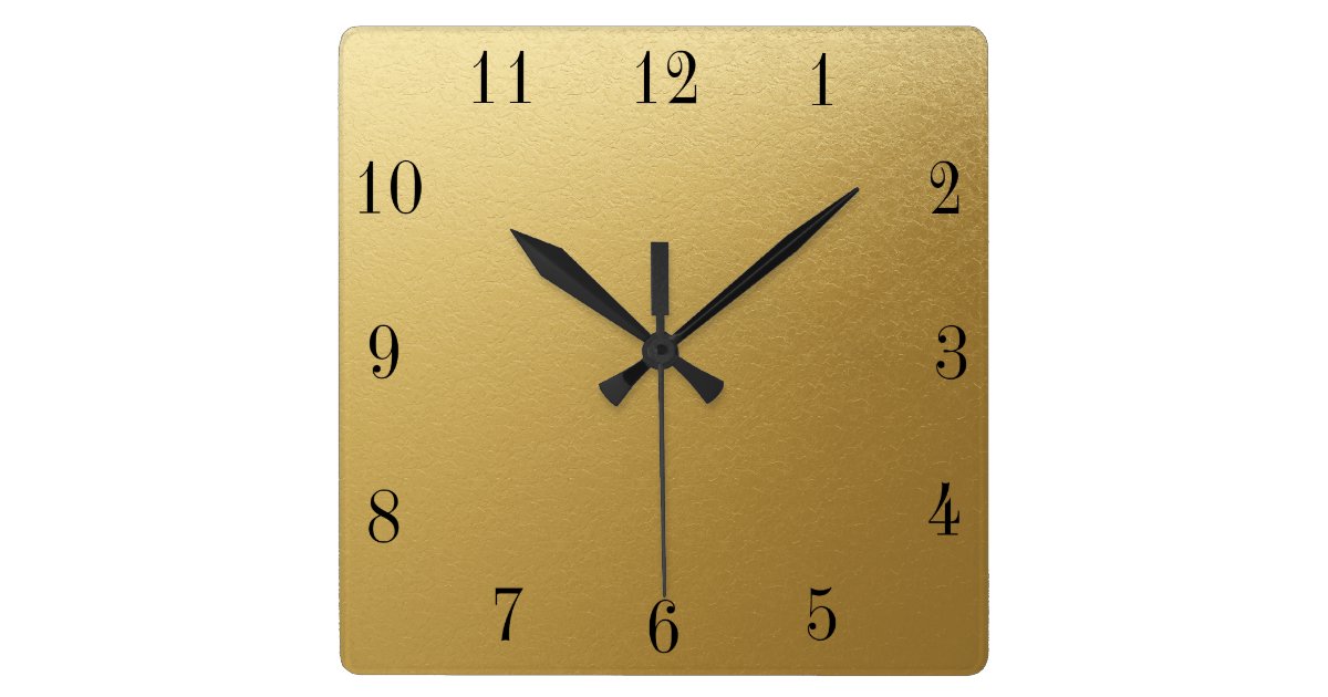 Clock Face Template Industrial Roman Font Golden | Zazzle