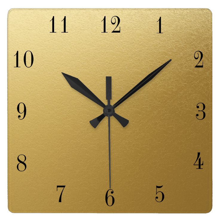 Clock Face Template Industrial Roman Font Golden | Zazzle